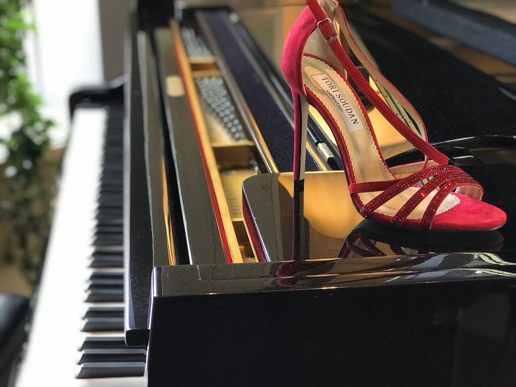 Cheryl - Red Strappy Sandals – Tori Soudan